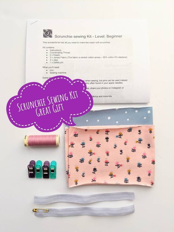 Scrunchie DIY Kit DIY Sewing Set Craft Kit | Etsy