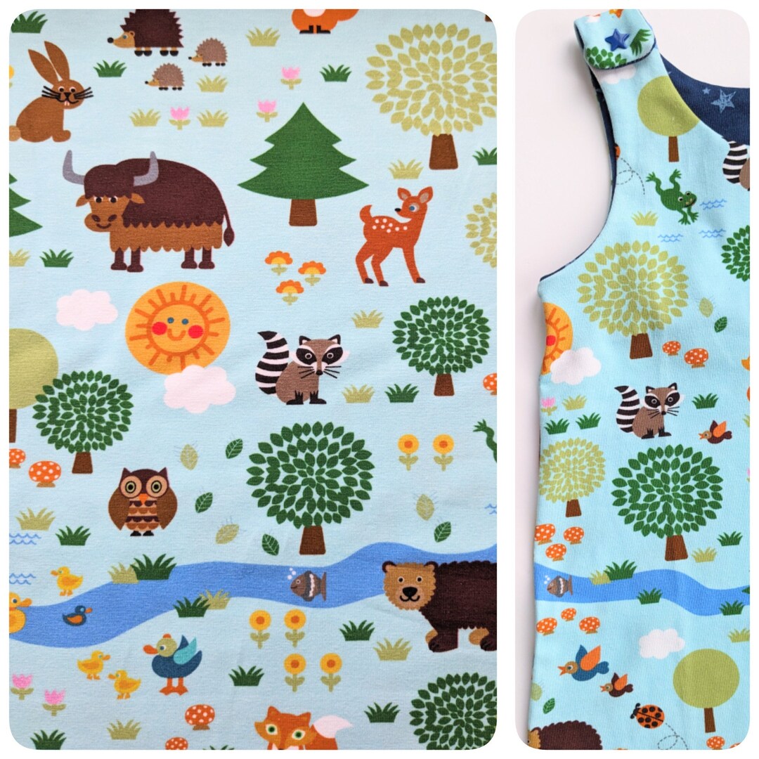 Forest Animal Jersey Fabric, Woodland Kids Jersey, Bygraziela Stretch Fabric - Etsy