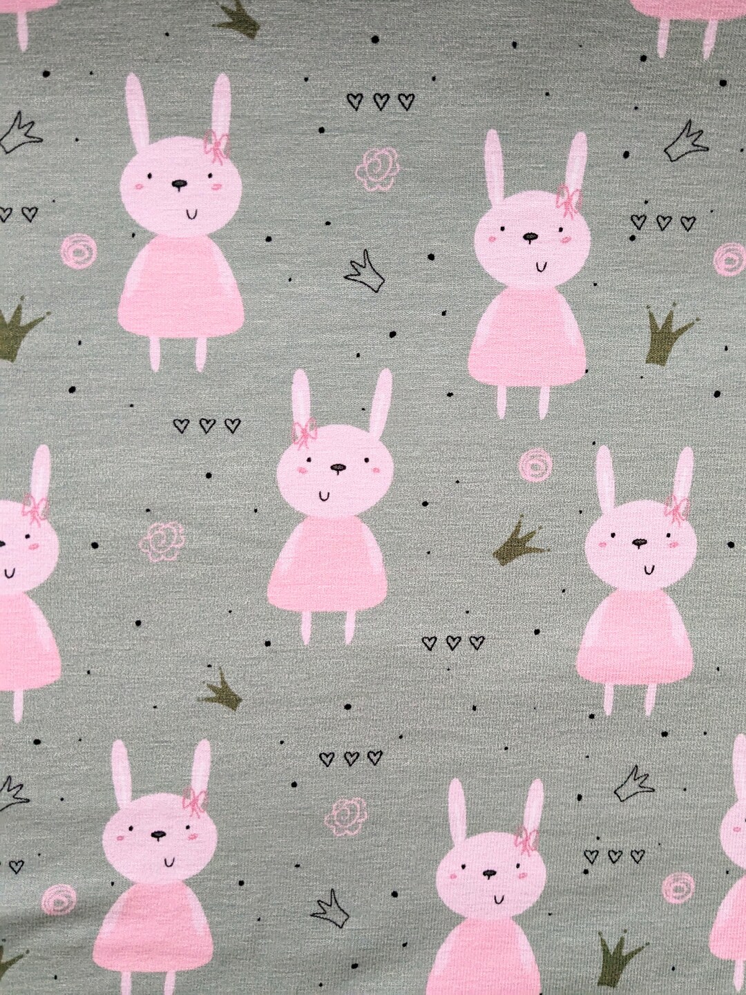 Rabbit Jersey Cotton, Pink Bunny Fabric, Easter Rabbit Cotton - Etsy