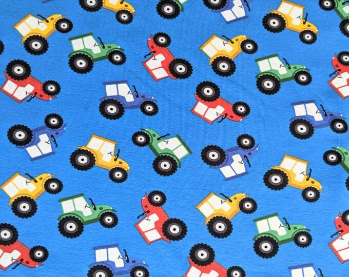 Tractor Jersey Fabric 68cm Remnant, Rainbow Tractor Cotton Jersey - Etsy