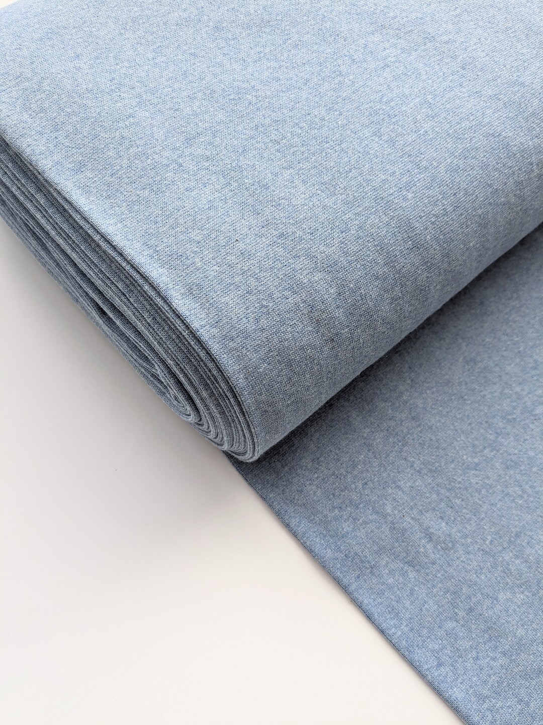 Light Blue Melange Cuff Fabric, Blue Stretch Cuff Fabric, Light Blue ...