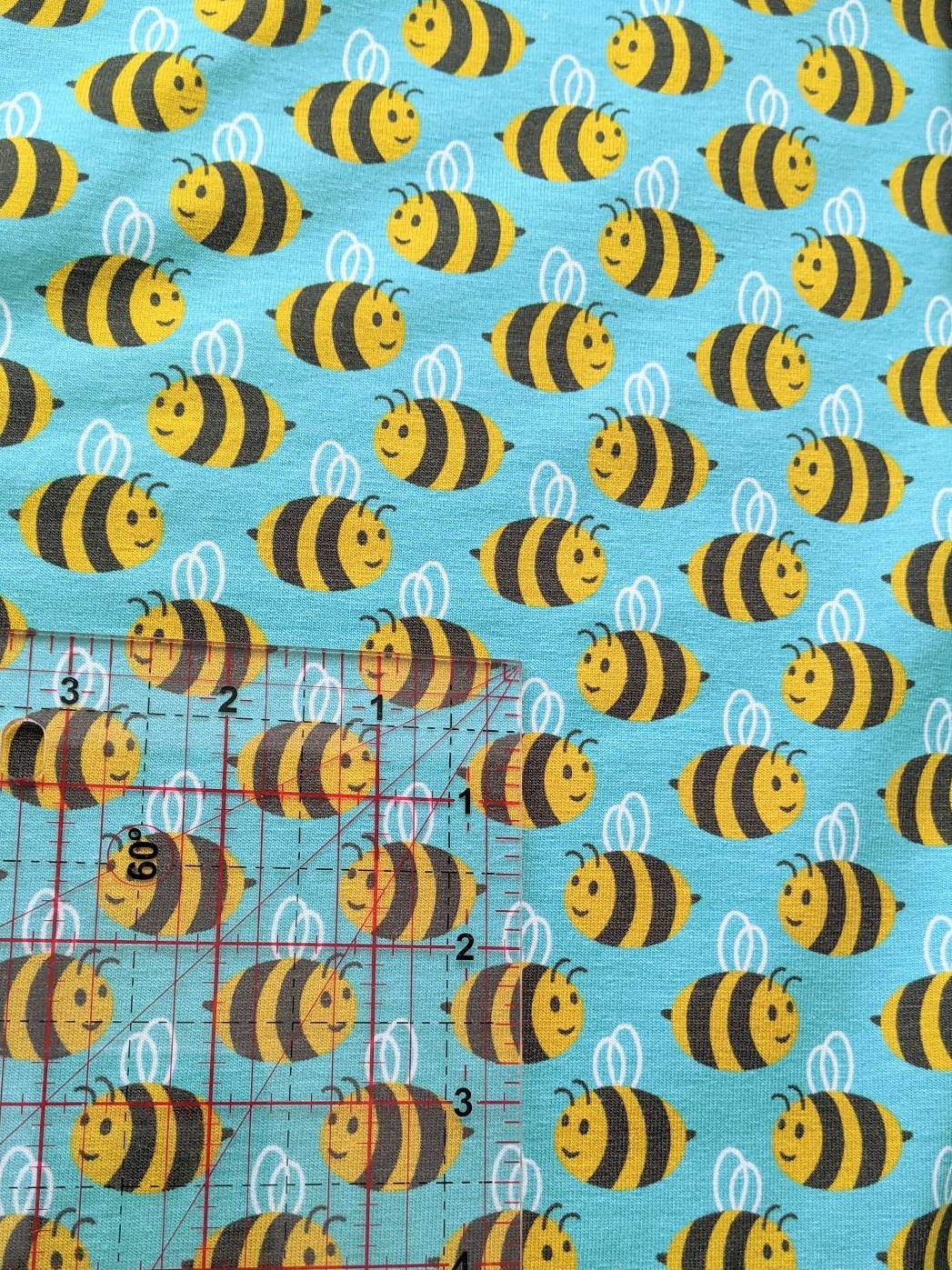 Bee Jersey Fabric Bumble Bees Cotton Jersey Fabric - Etsy UK
