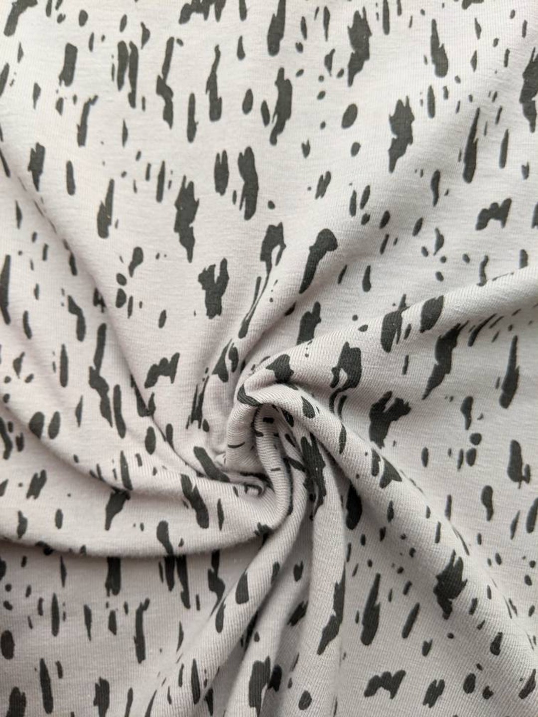 Grey Jersey Fabric, Black Fleck Pattern Jersey, Stretch Cotton - Etsy