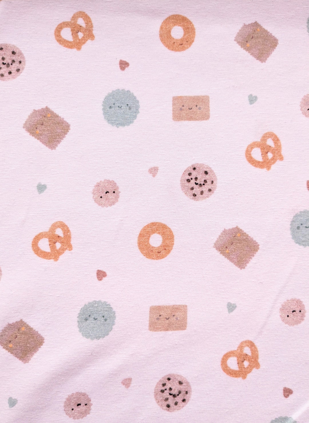 Cookie Jersey Fabric, Biscuit Stretch Knit Fabric, Kawaii Cookie Fabric ...