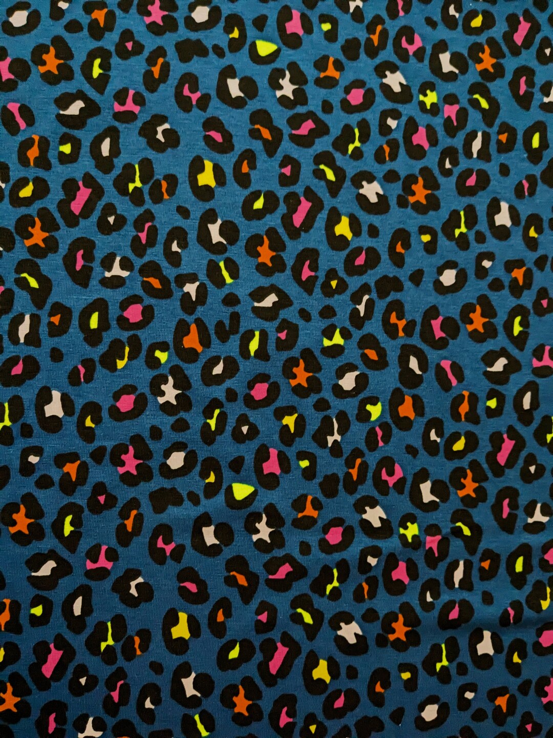 Neon Leopard Print Fabric, Bright Leopard Spot Jersey, Animal Print ...