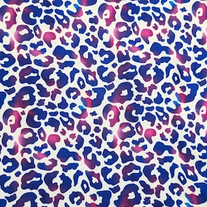 Purple Leopard Print Fabric, Leopard Spot Jersey, Animal Print Stretch ...