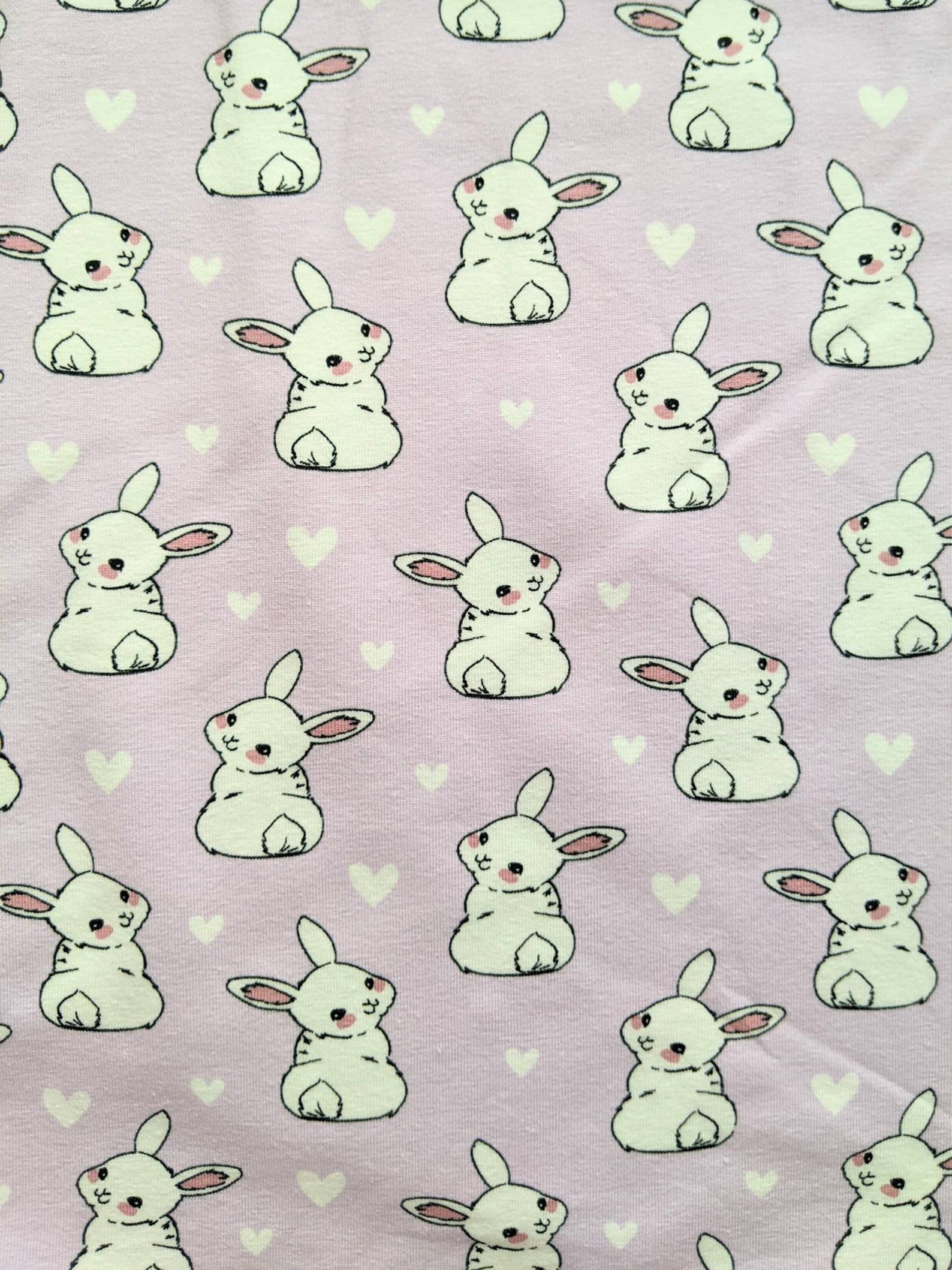 Rabbit Jersey Cotton, Cute Bunny Fabric, Easter Bunny Cotton - Etsy