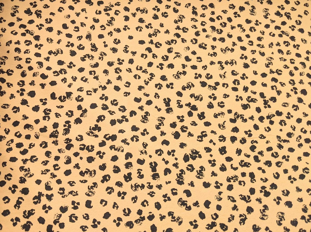Leopard Print Jersey, Yellow Animal Print Fabric, Spotty Stretch Fabric ...