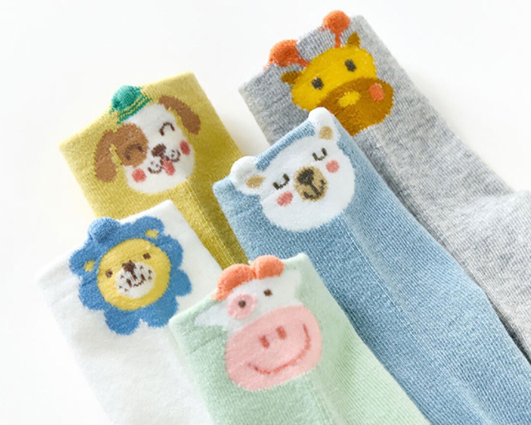 Toddler Animal Socks / 2 to 4 / Cute Animal Cotton Socks / Soft, Warm ...