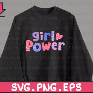 Girl Power with peace sign svg dxf eps png jpg pdf graphic | Etsy