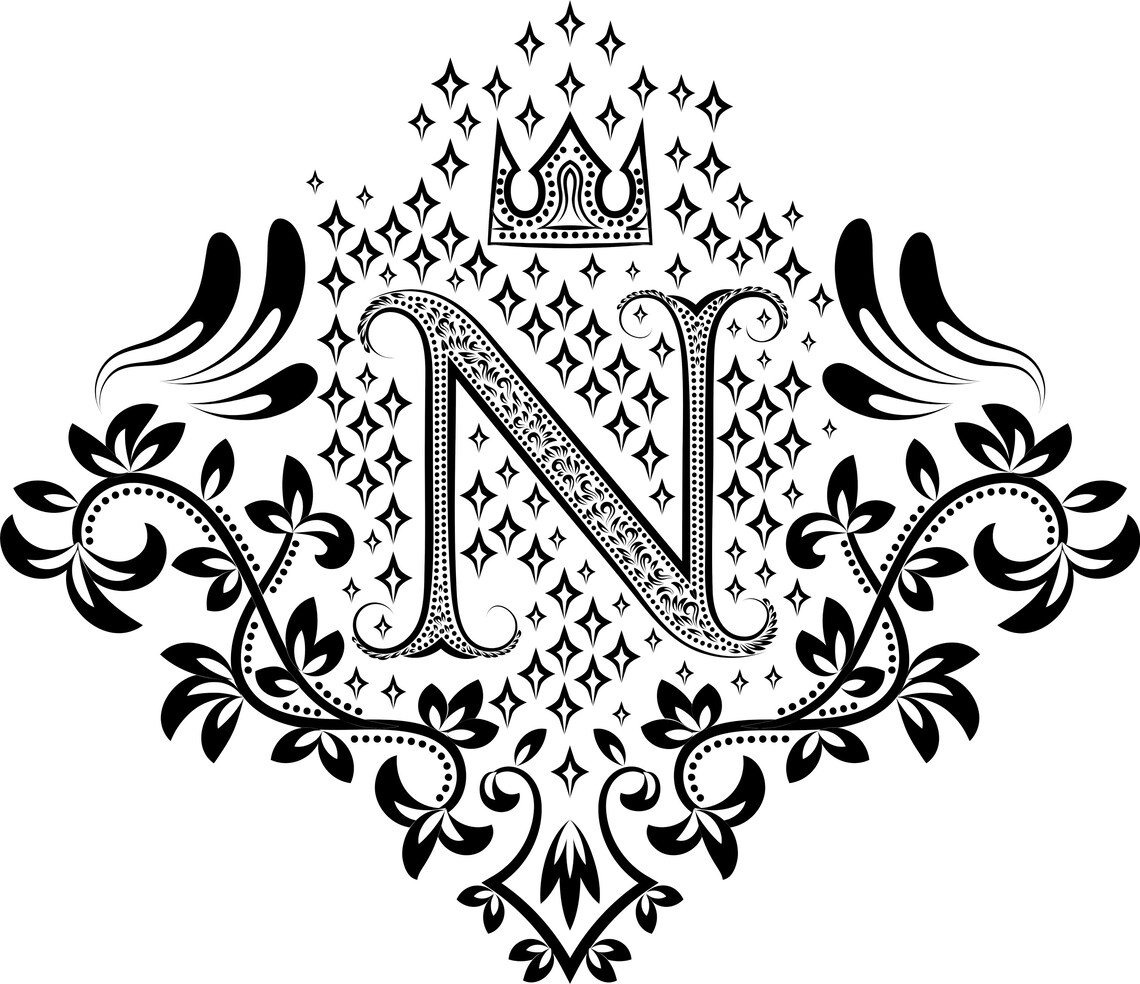 Monogram Ornament SVG Letter N Logo Font for Engraving - Etsy UK
