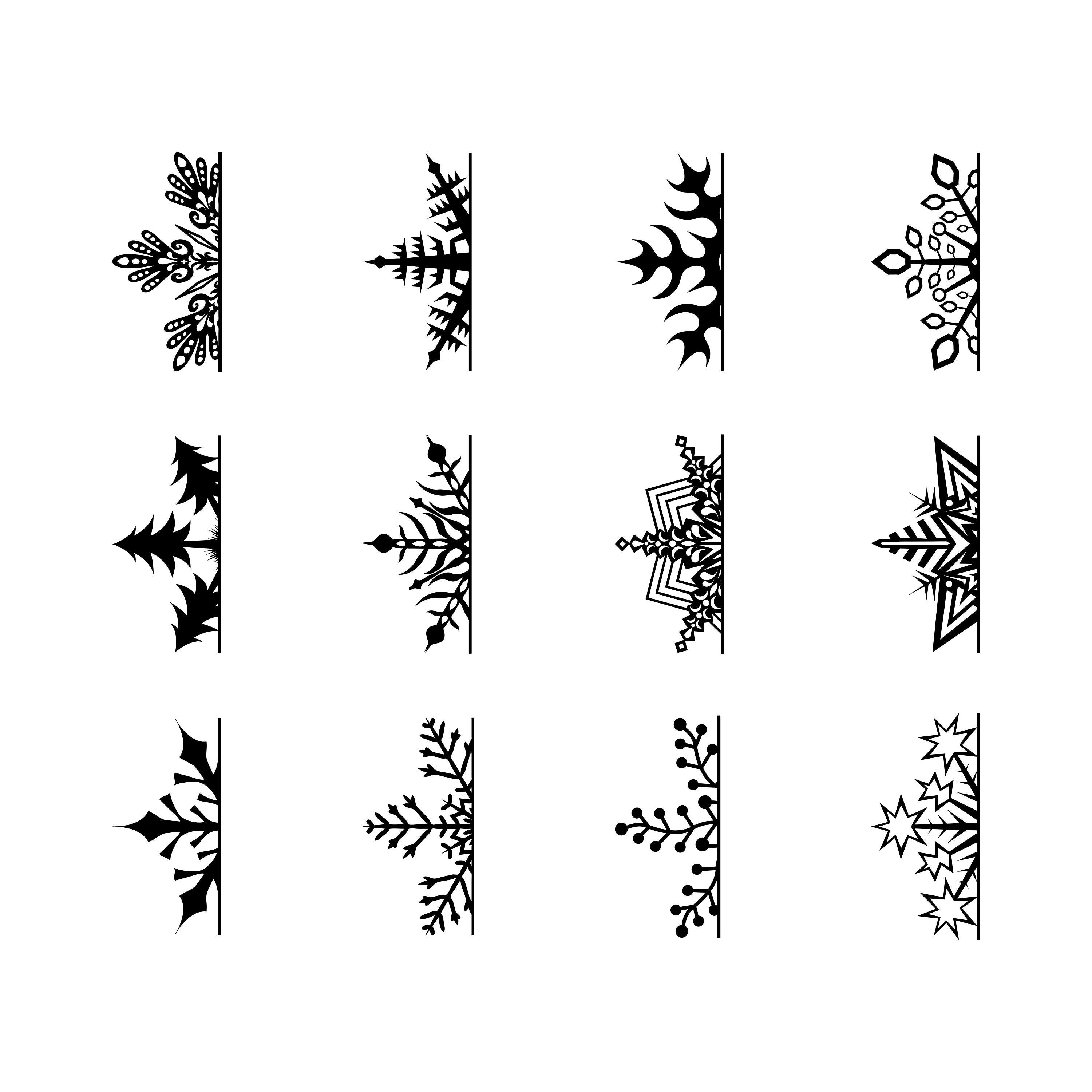 Christmas Snowflake SVG Split Monogram SVG Christmas - Etsy