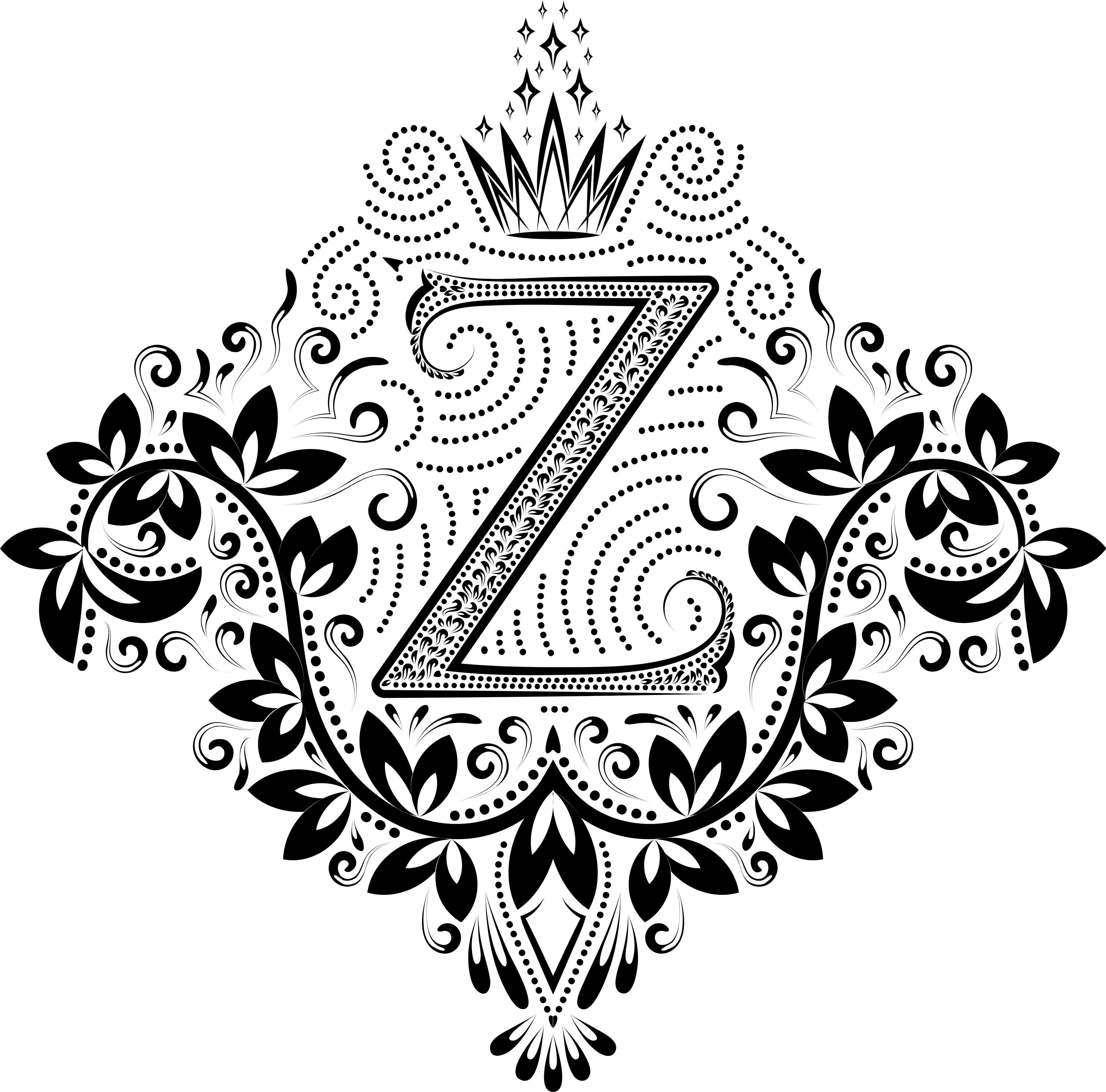 Monogram Ornament SVG Letter Z Logo Font for Engraving - Etsy
