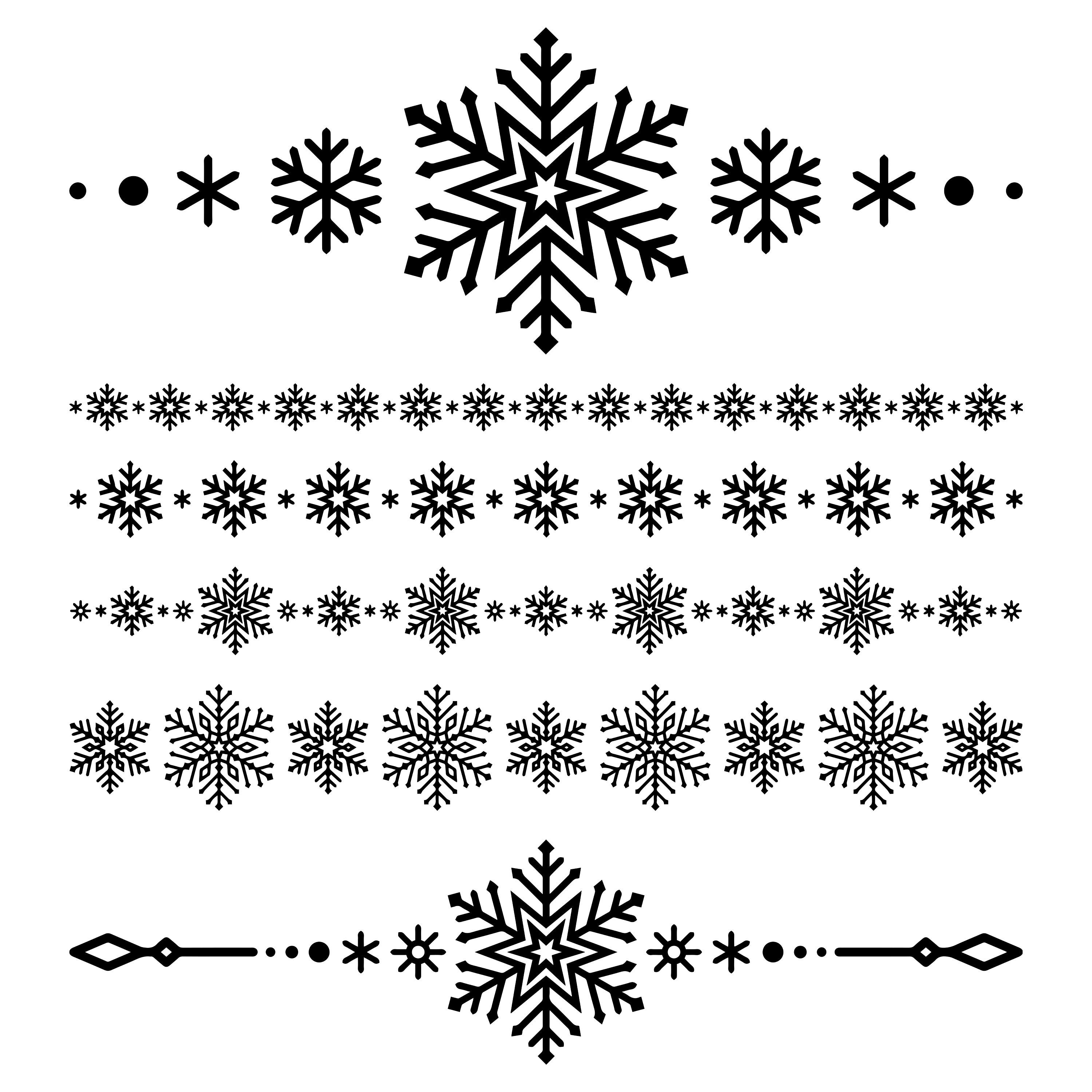 Snowflake Border Svg Christmas Card Decorative Elements - Etsy