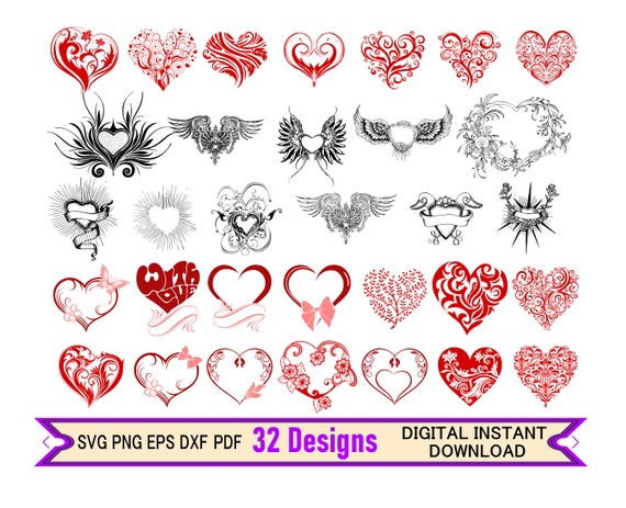 Doodle Svg cricut Heart Icons Heart Cut Files Hearts Svg Love Svg Heart Svg Bundle Jpg Png Love ...