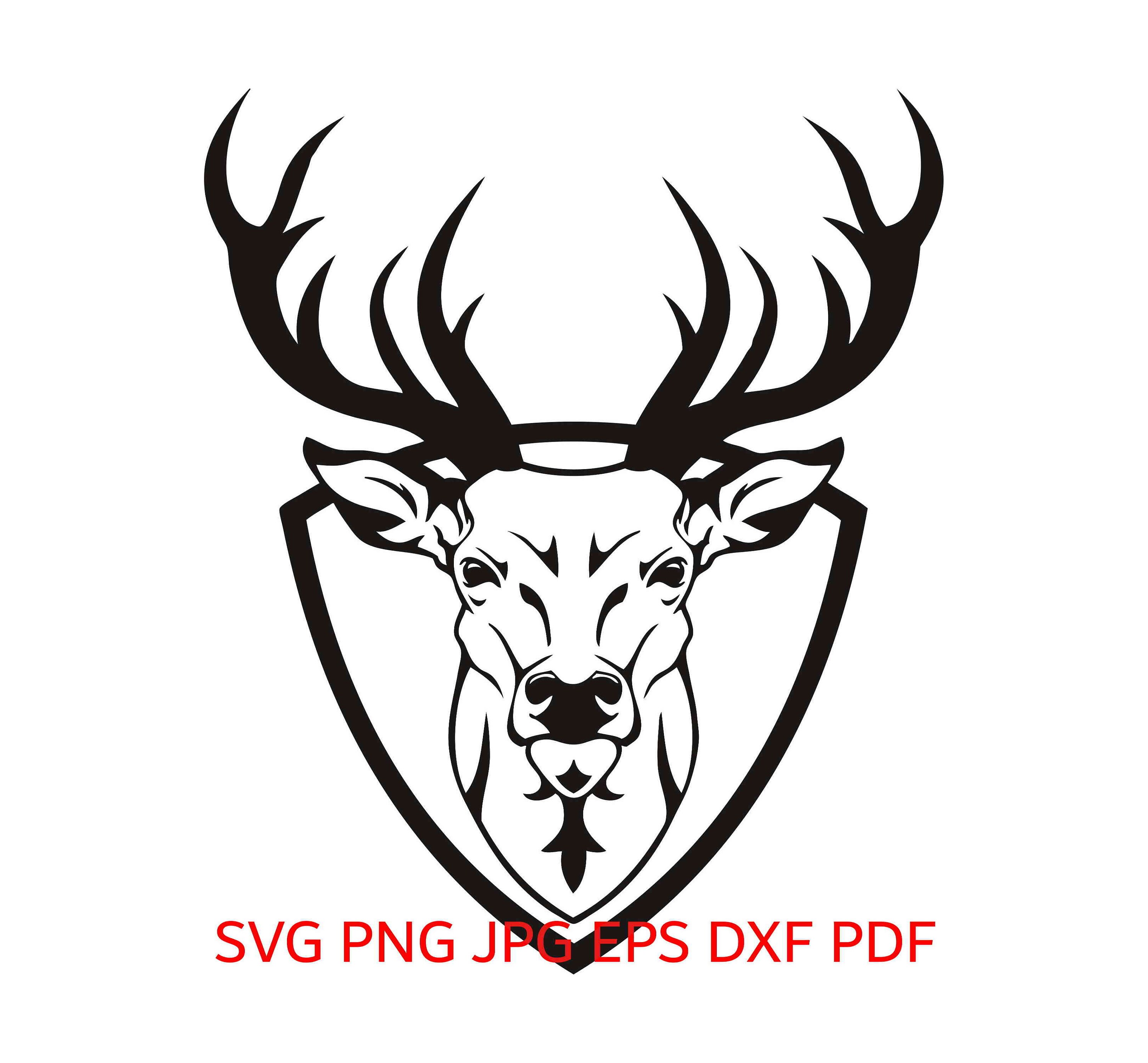 Cabeza de ciervo SVG Caza de ciervos SVG SVG Descarga | Etsy