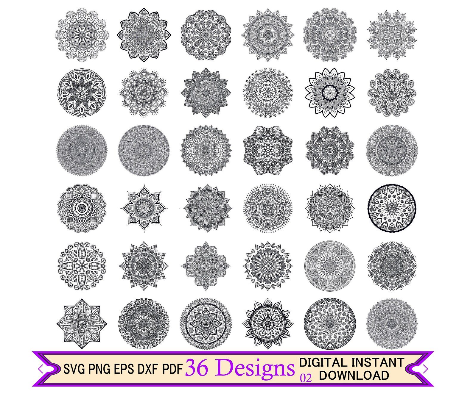 Mandala Clip Art svg File Mandala Monogram Mandalas Bundle svg | Etsy