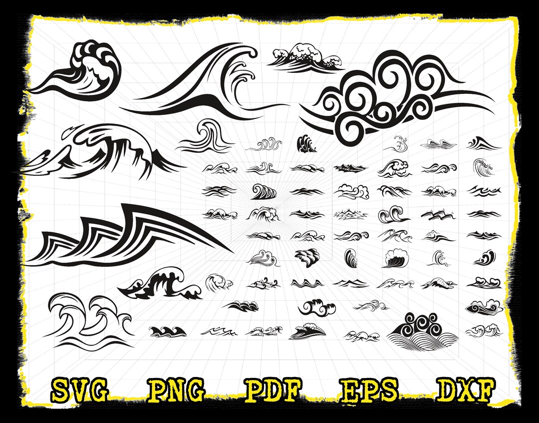 Wave Svg, Wave Svg Bundle, Wave Cut File, Wave Svg Cut File, Wave ...