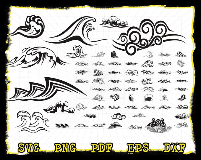 Wave Svg, Wave Svg Bundle, Wave Cut File, Wave Svg Cut File, Wave ...