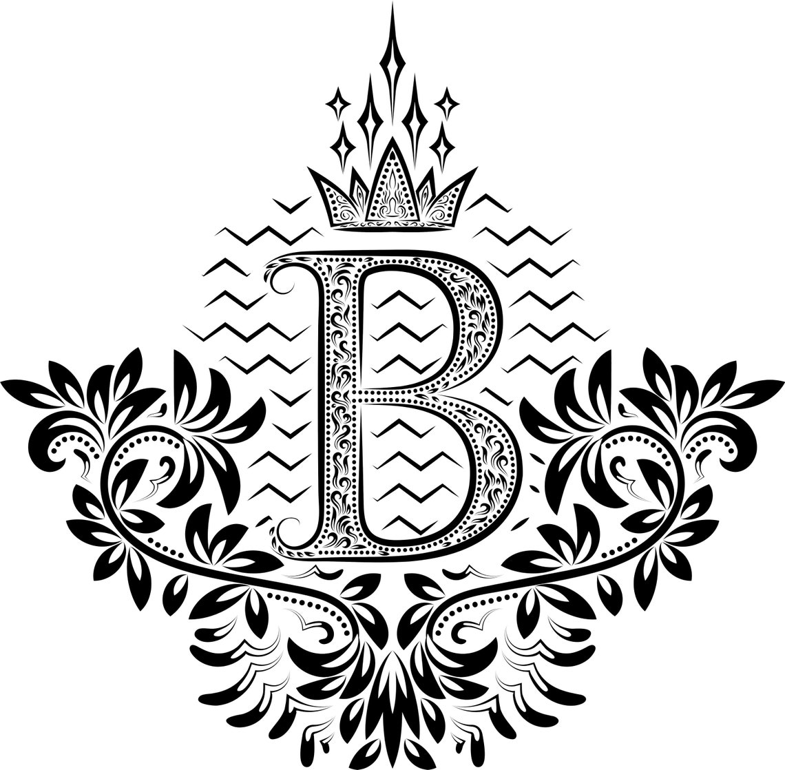 Monogram Ornament SVG Letter B Logo Font for Engraving - Etsy