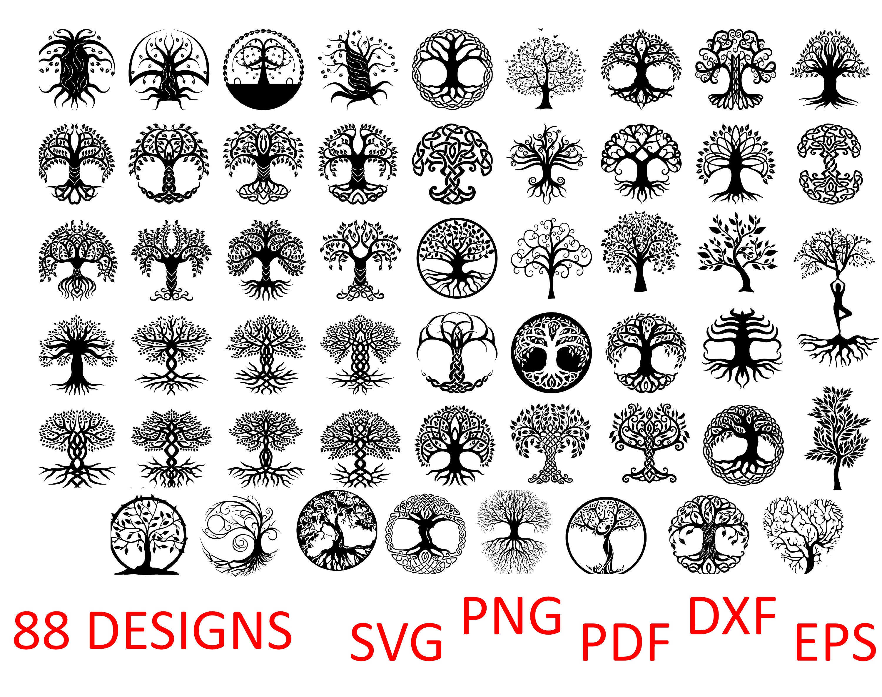 Celtic tree of life Vector Tree of life Stencil Tree cricut | Etsy
