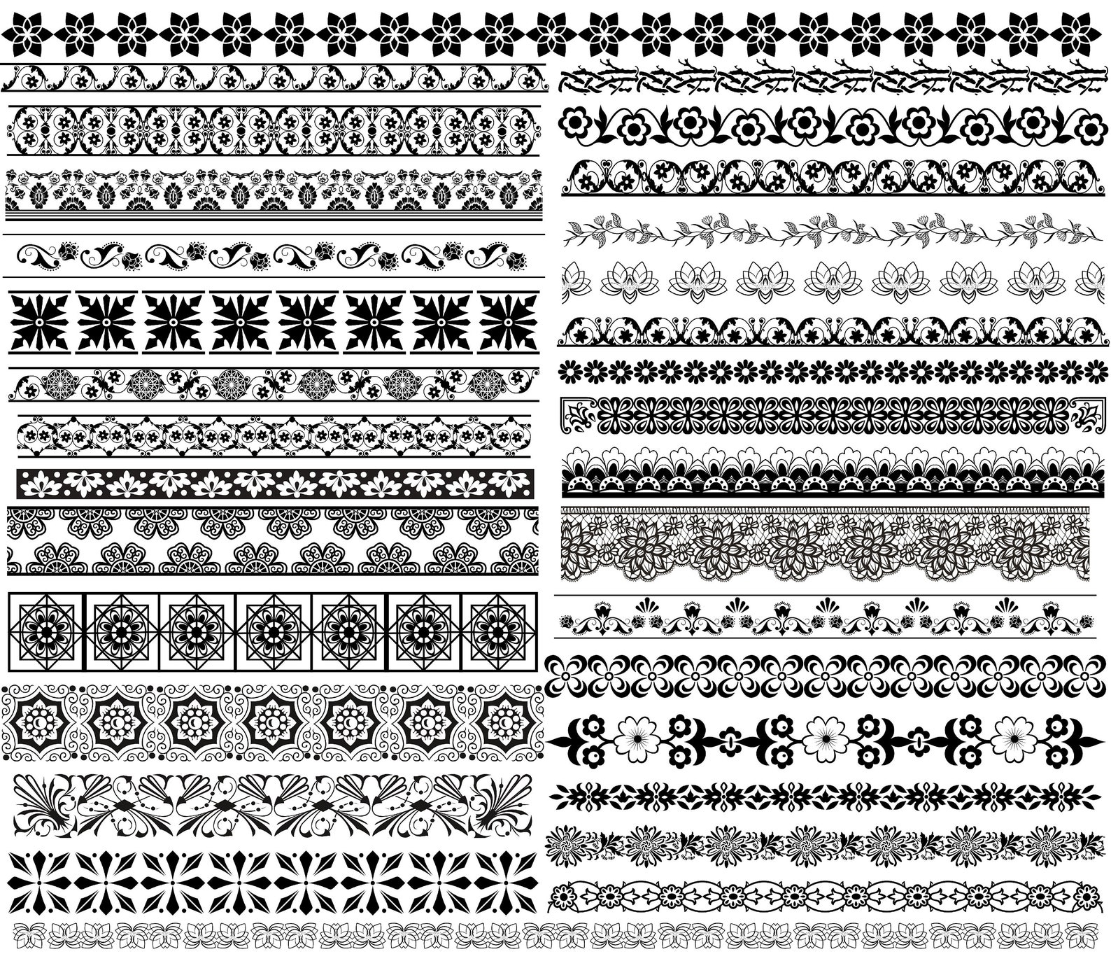 Floral Lace Border Patterns Lace Trim Border Boundary Divider - Etsy UK