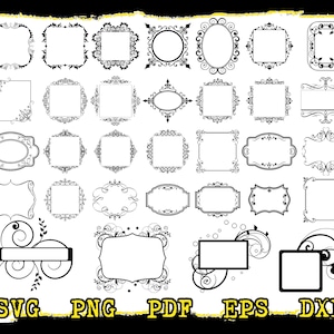 Decorative Fancy Frames SVG Squared Border Frames Svg Bundle - Etsy