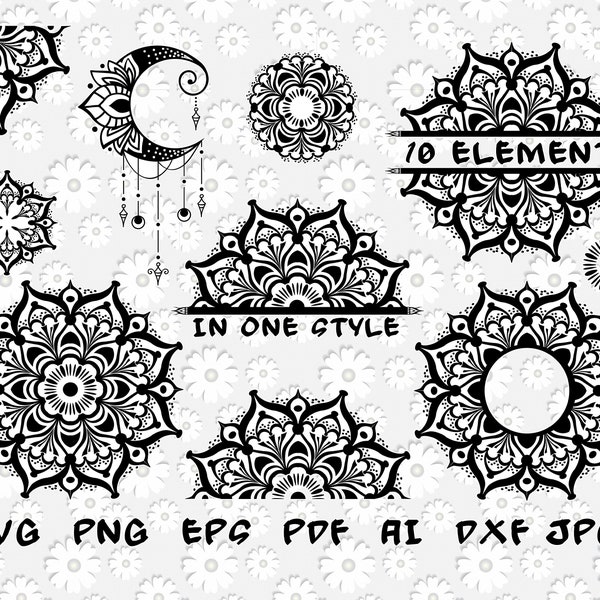 Mandala Moon Svg - Etsy