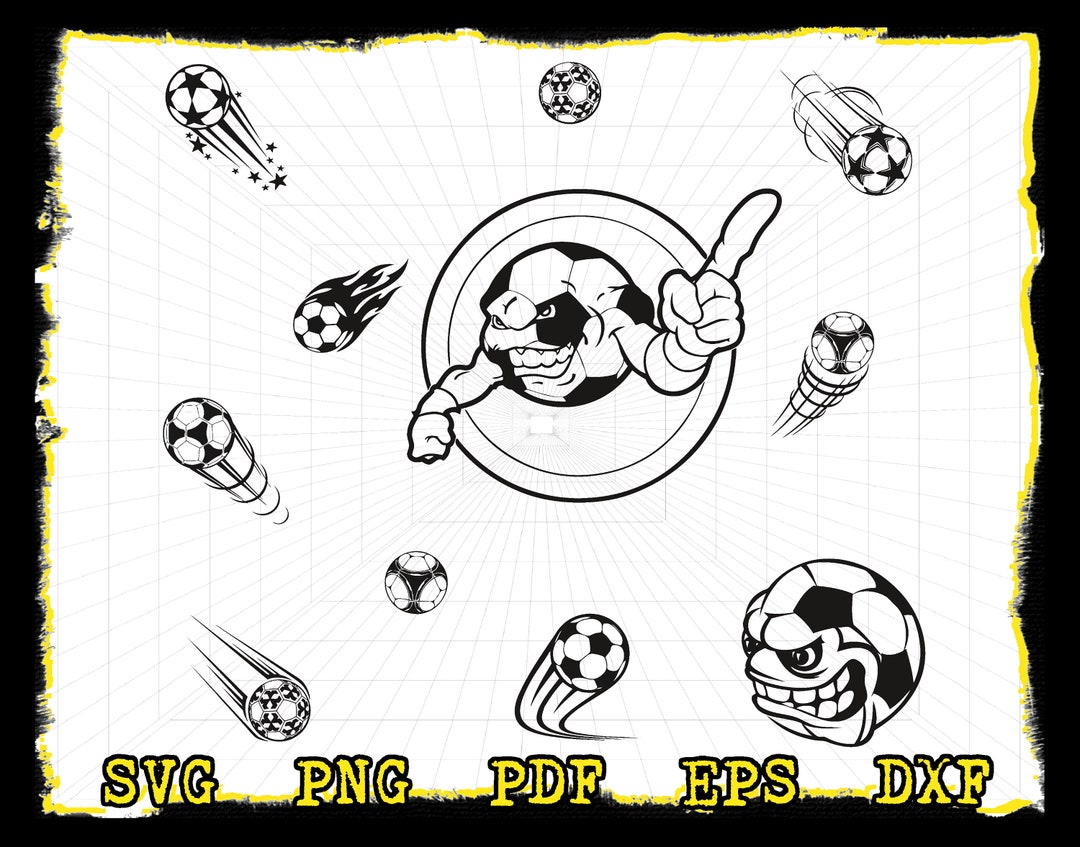 Football SVG Bundle, Soccer Ball Printable Clipart, Silhouette Cut ...