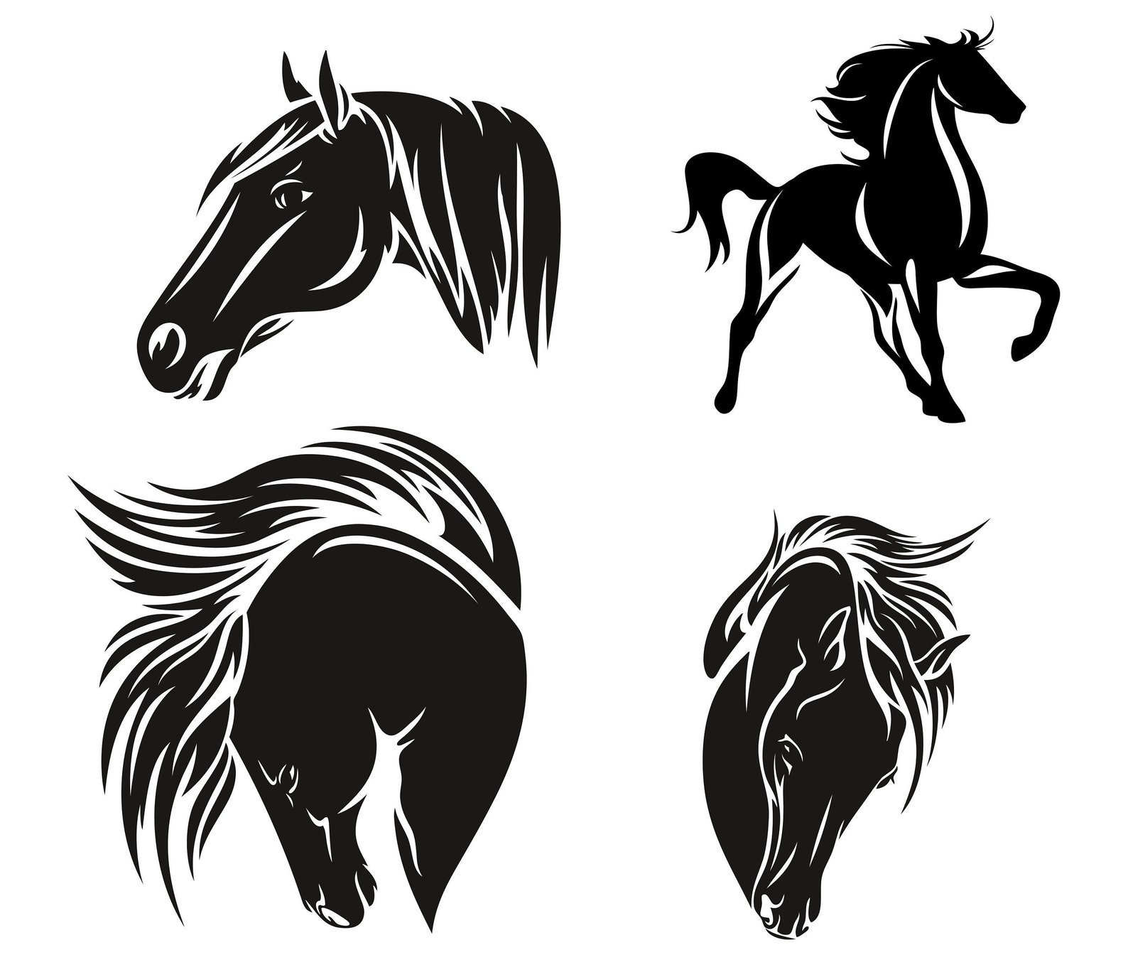 Horse Head SVG, Boho Horse Svg File pour Cricut, Horse Monogram Clipart ...