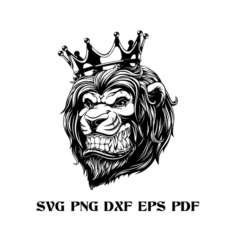 Lion Head SVG Angry King of the Jungle Printable Clipart | Etsy