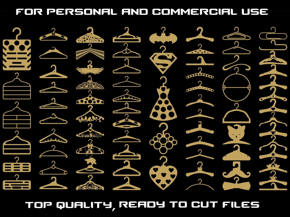 Hanger Svg Files for Cricut Silhouette Fashion Hangers Laser - Etsy