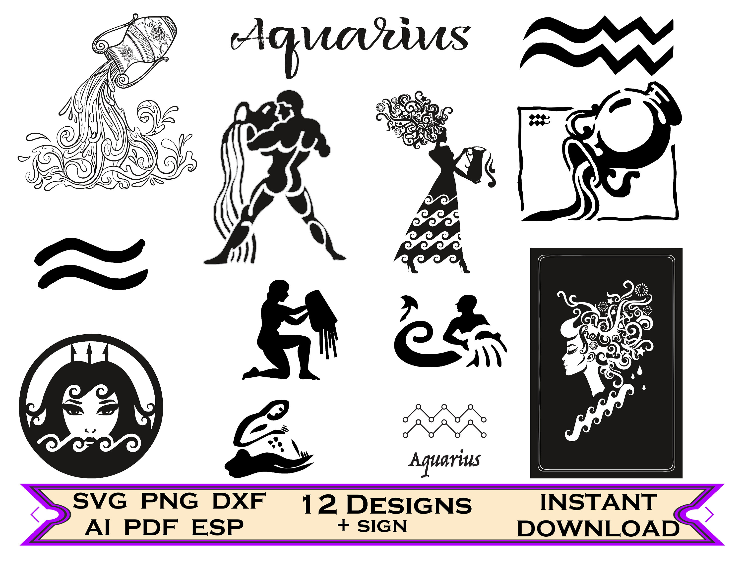 Sternzeichen Wassermann Svg, Sternzeichen Clip Art Png, Sternzeichen ...