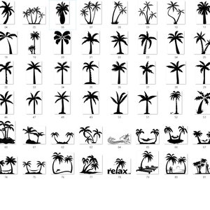 Palm Tree Svg, Tropical Island Summer Sunset Vector, Beach Life SVG ...