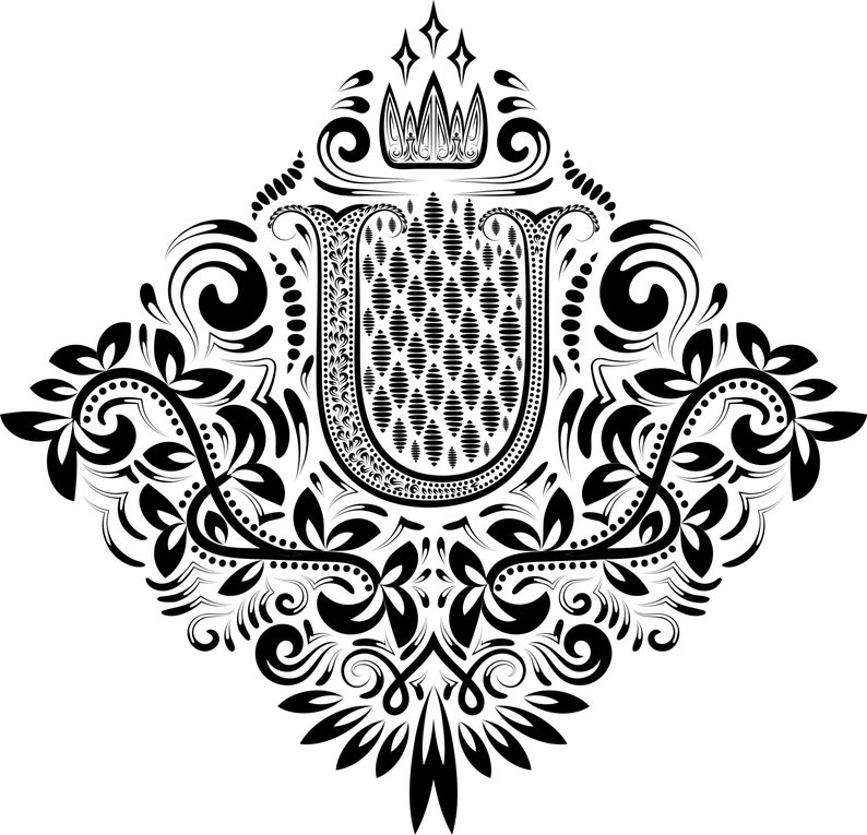 Monogram Ornament SVG Letter U Logo Font for Engraving | Etsy