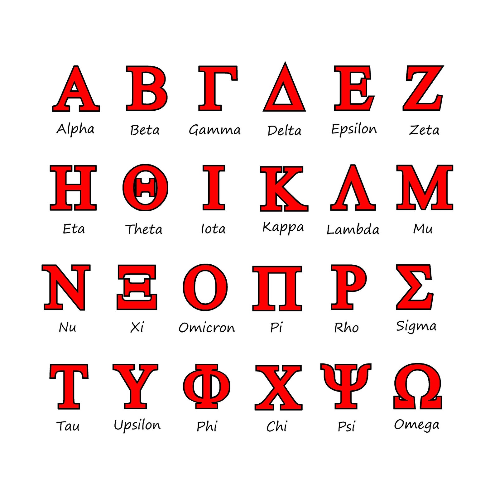 Layered Greek Symbolized Alphabet Greek Alphabet Font SVG - Etsy
