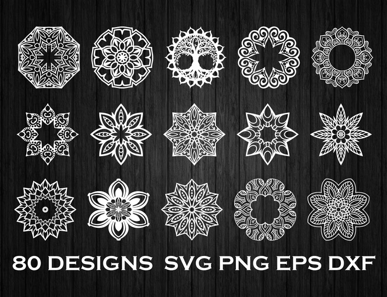 SVG Mandala Bundle Mandalas Clipart Mandala Files for - Etsy