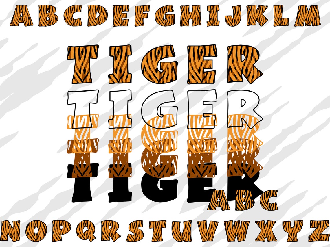 Tiger Skin Alphabet Svg Craft Animal Patterned Letters Font - Etsy