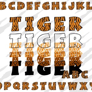 Tiger Skin Alphabet Svg Craft, Animal Patterned Letters Font Cut Files ...