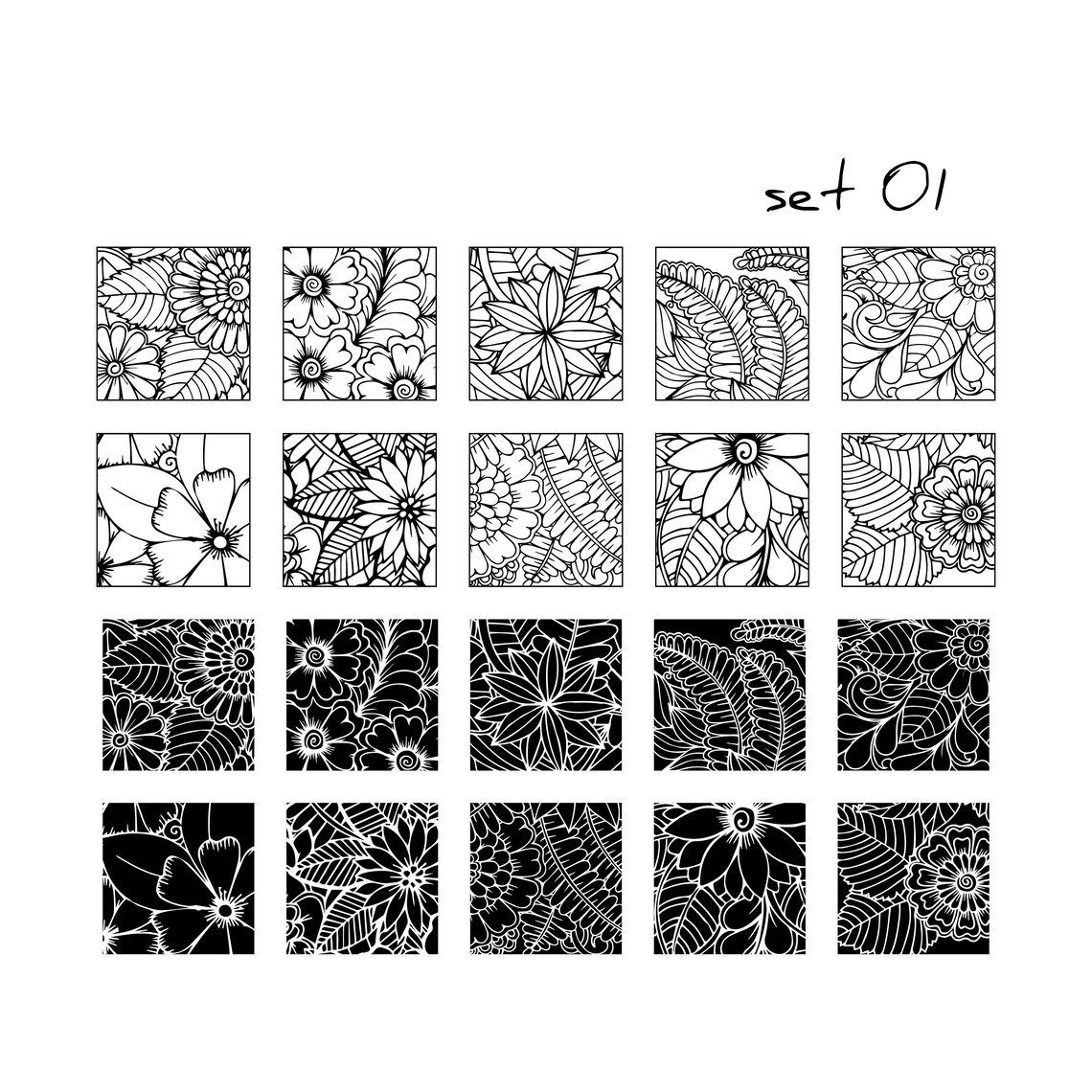 Printable Floral Doodles Vector Pack Hand Drawn Doodle Art - Etsy