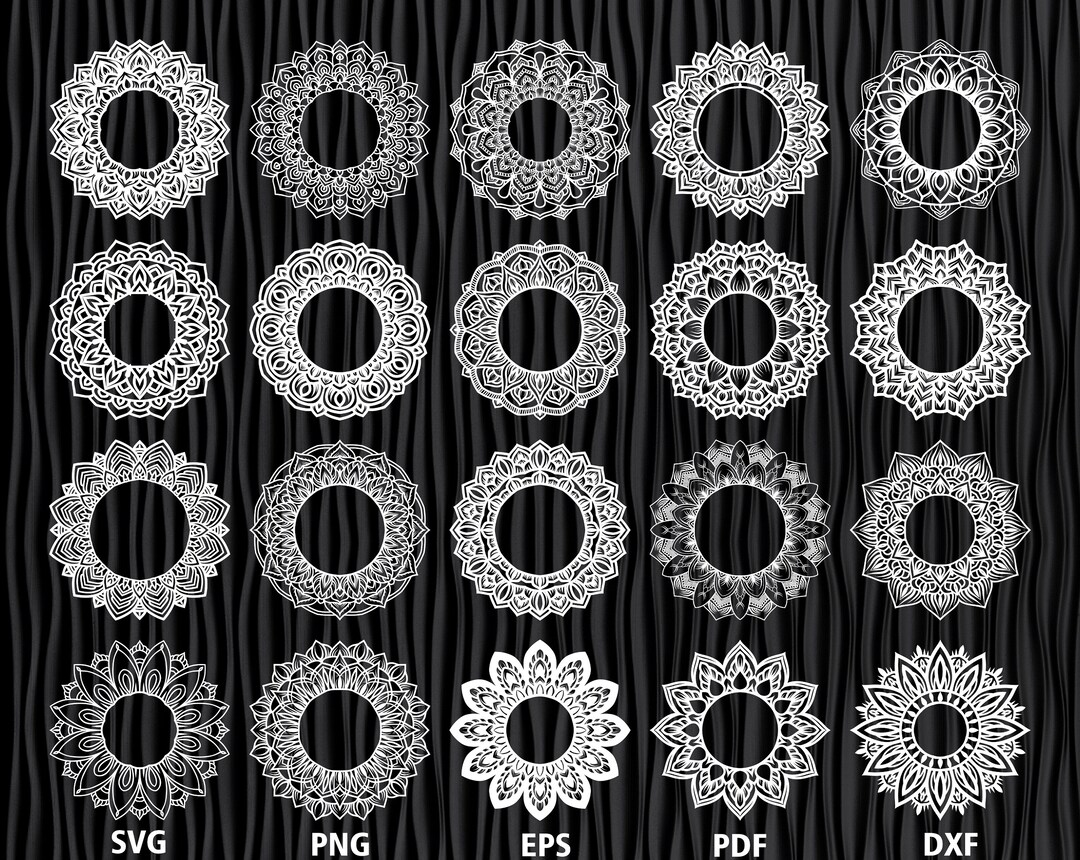 Mandala SVG, Circle Monogram Frame, Mandalas Svg, Mandala Template for ...