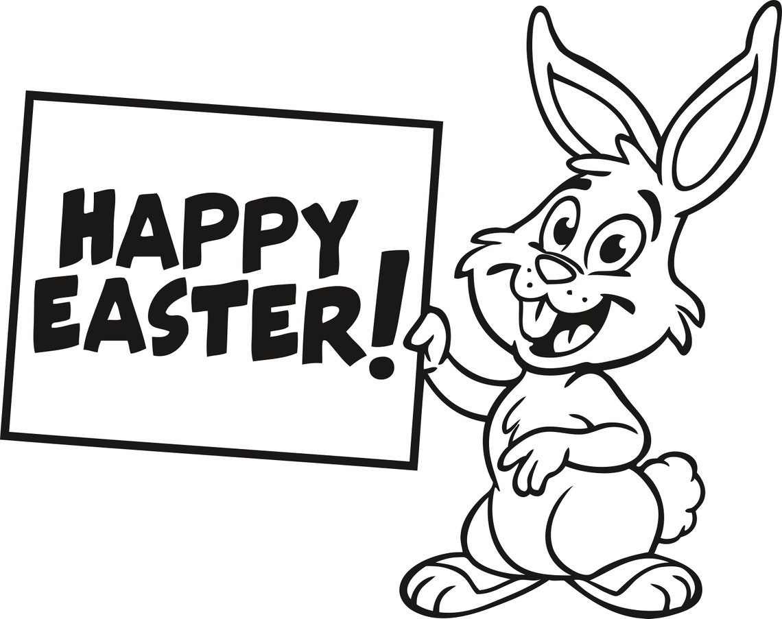 Easter Bunny Svg Printable Coloring Pages for Kids Pages - Etsy Canada
