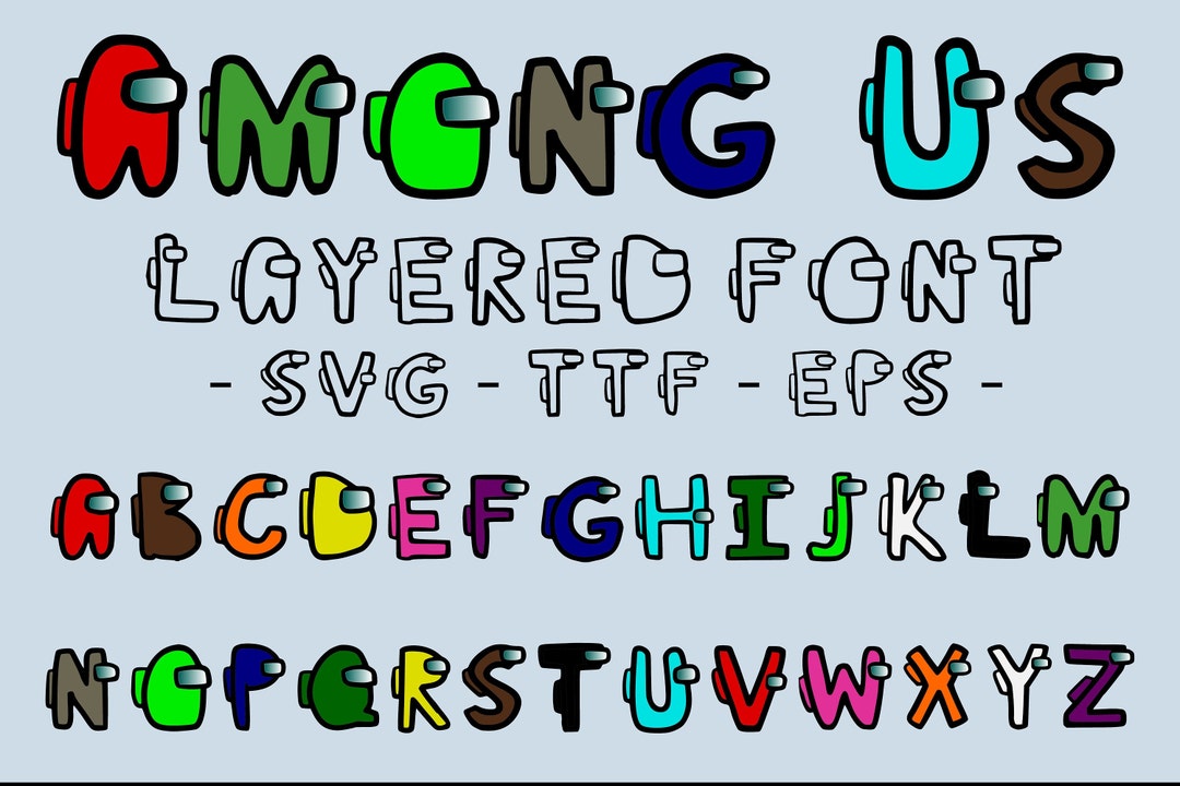 Ttf Full Alphabet Font, SVG Instant Download Files for Cricut, Among Us ...