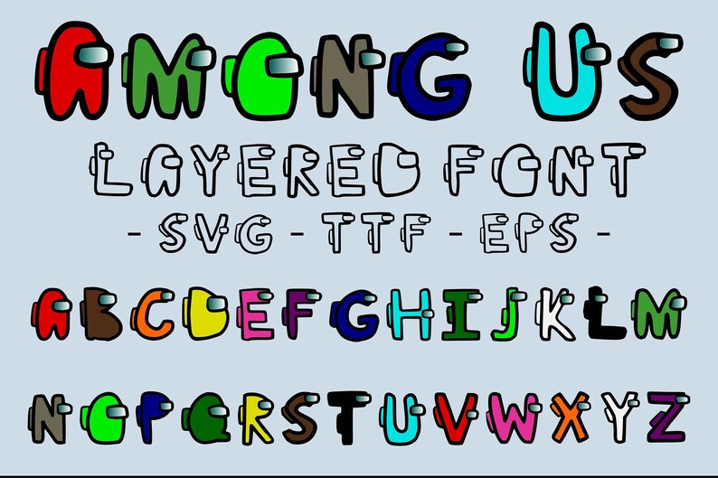 Ttf Full Alphabet Font, SVG Instant Download Files for Cricut, Among Us ...