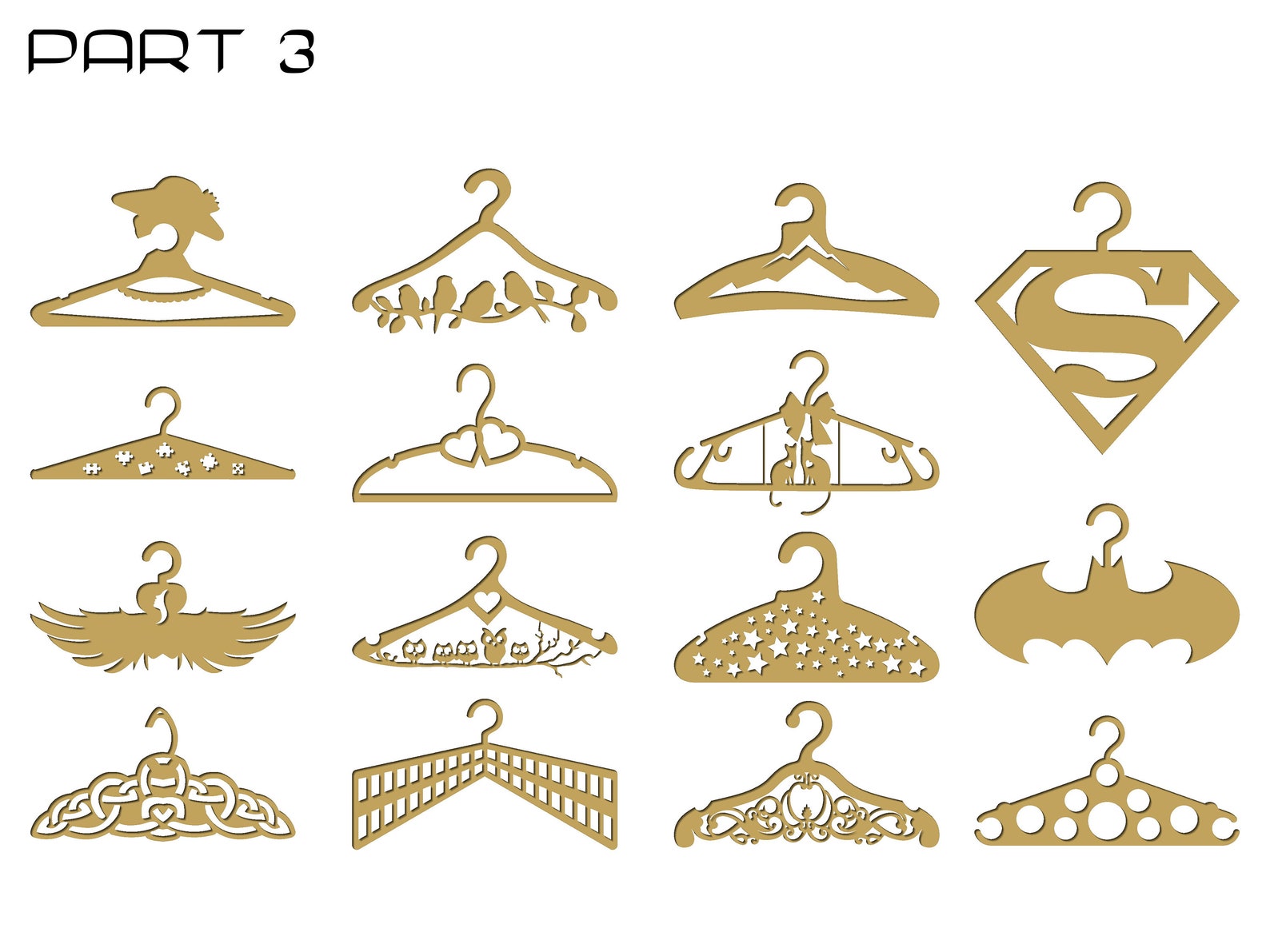 Hanger Svg Files for Cricut Silhouette Fashion Hangers Laser | Etsy