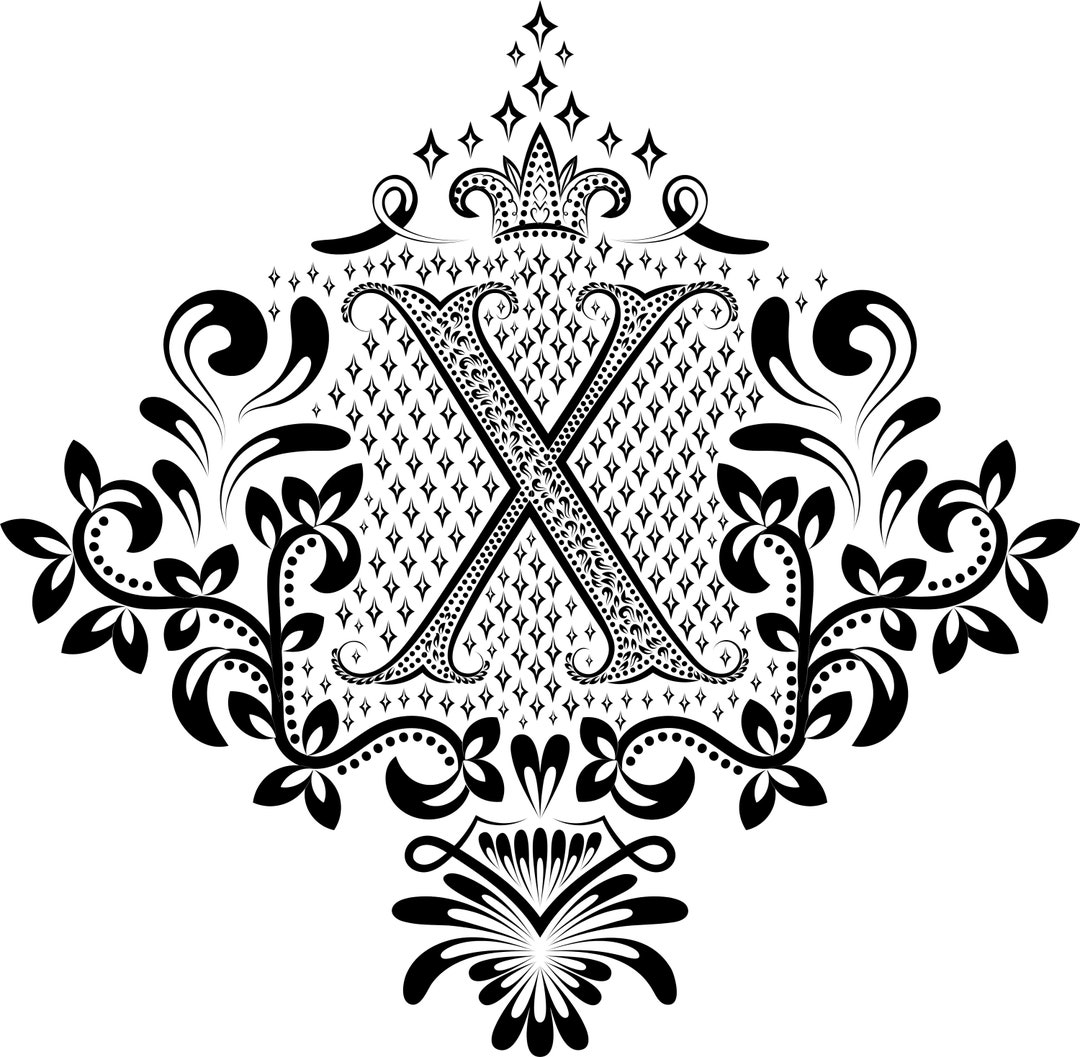 Monogram Ornament SVG Letter X, Logo Font for Engraving, Alphabet for ...