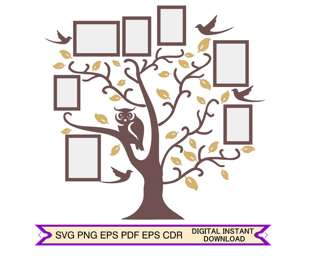 Family Tree SVG Files for Circuit Cricut , 7 Family Photos, Family Tree ...
