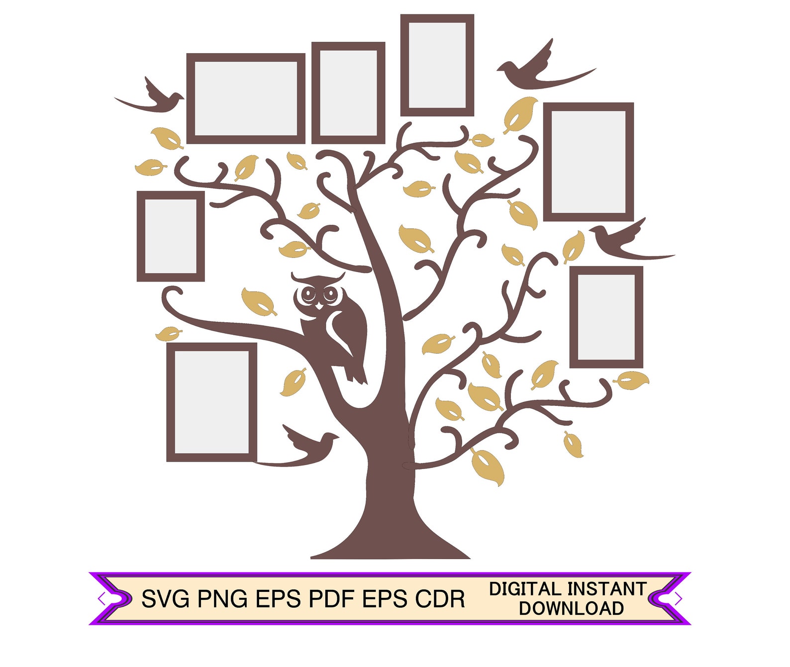 Family Tree SVG Files for Circuit Cricut 7 Family Photos | Etsy UK