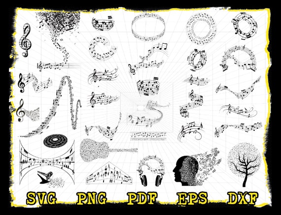 Music SVG Cutting Files Musical Cricut Notes Symbols Treble | Etsy
