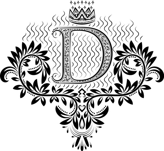 Monogram Ornament SVG Letter D Logo Font for Engraving | Etsy